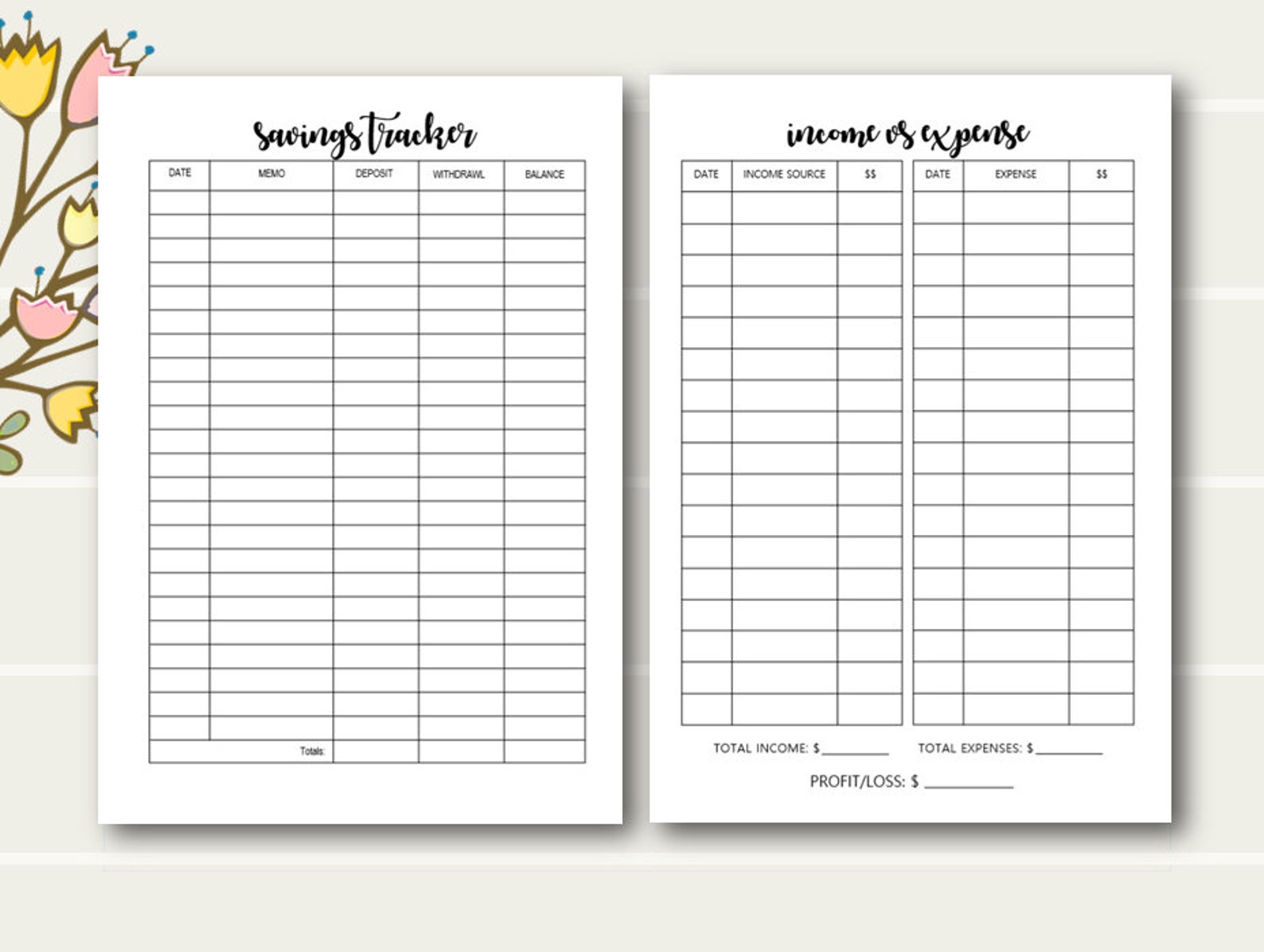FINANCE Planner Printable Budget Planner Inserts Income & | Etsy
