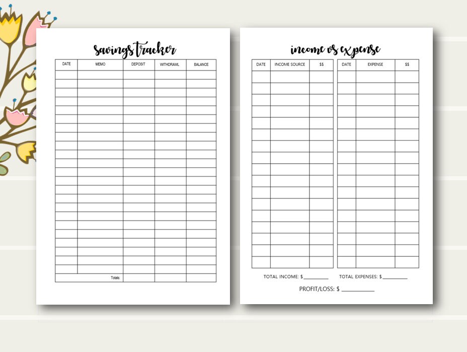 FINANCE Planner Printable Budget Planner Inserts Income & | Etsy