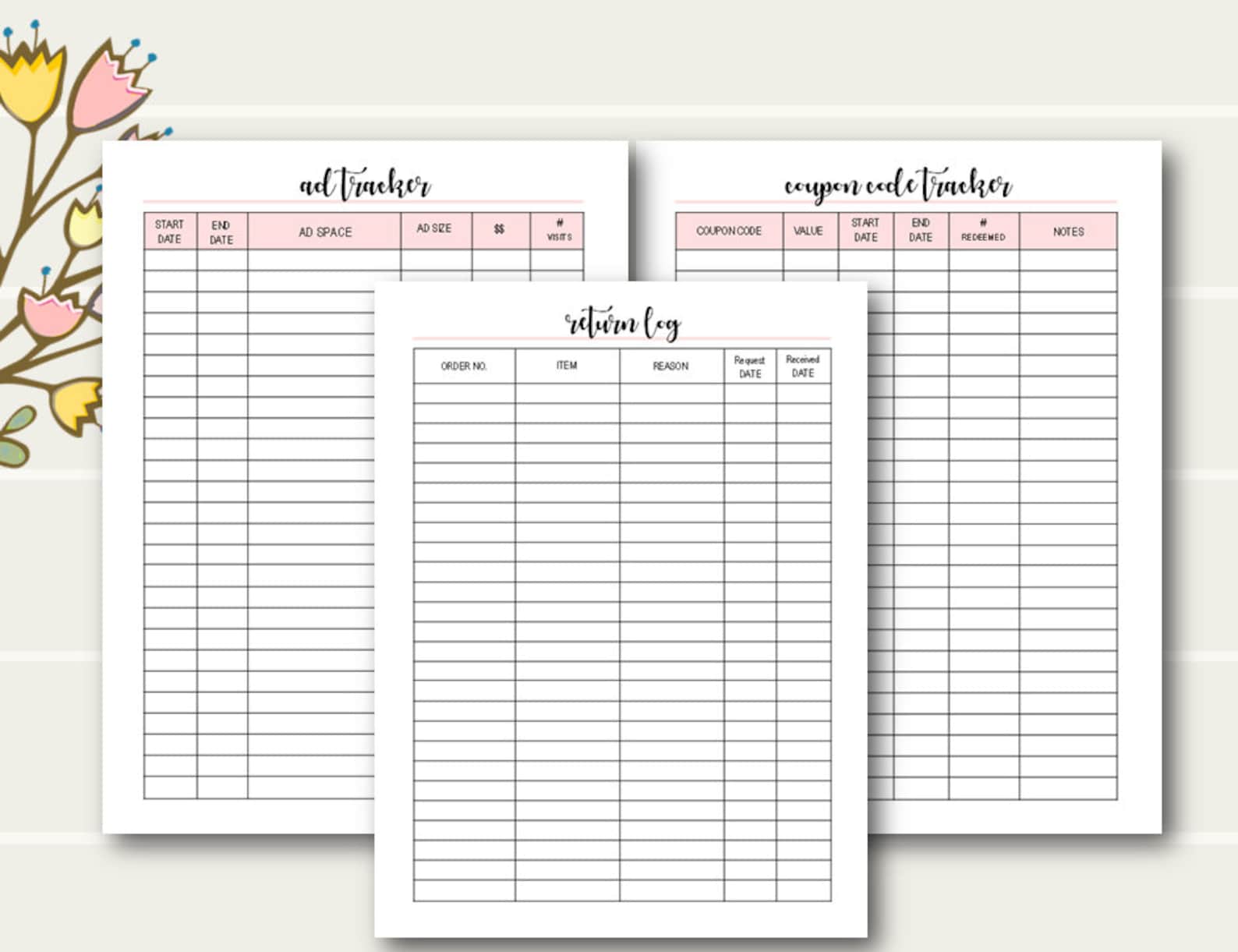 Happy Planner Business Printables Income & Expense Small - Etsy