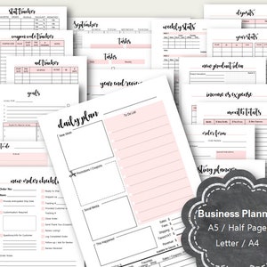 Business Planner Printable, Small Business Planner, Order Form, Income ...