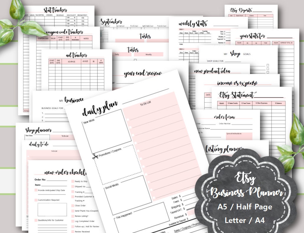 Etsy Shop Planner Printables Business Planner Insert Order Etsy