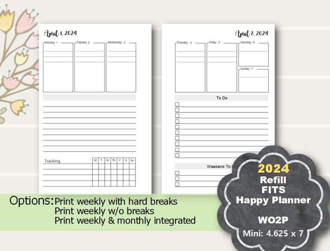 2024 Happy Planner Mini Weekly Printable, Weekly Planner Insert, Happy ...