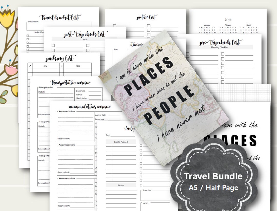Travel Planner Printable, Vacation Planner Insert, Travel Planner ...