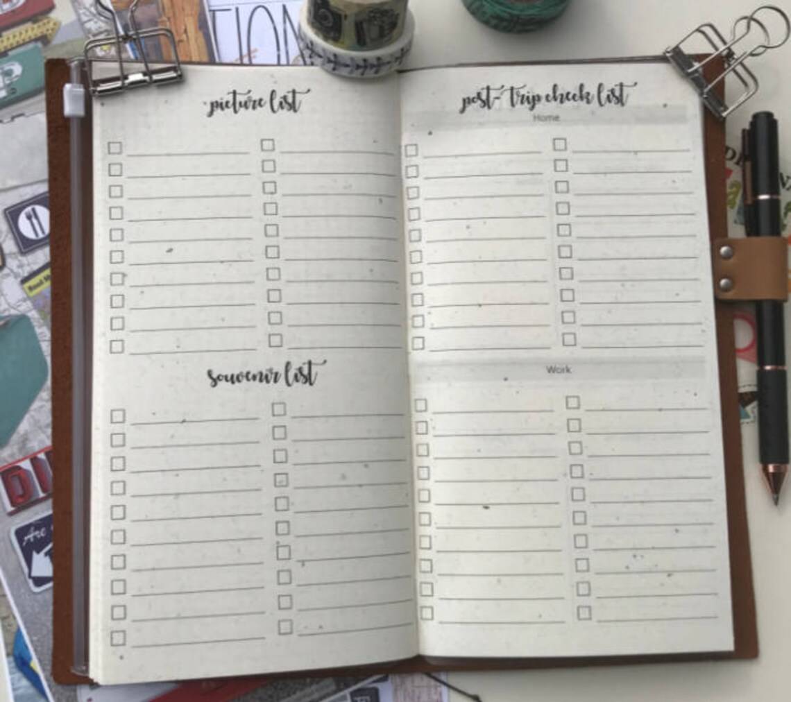 Midori Travel Planner Printable travel planner insert Travel | Etsy