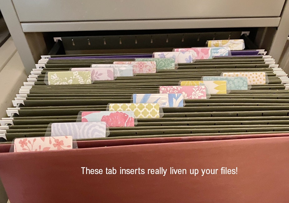 Hanging File Folder Tabs, Hanging File Tabs, 1/5 Cut Tab Inserts, 1/5 ...