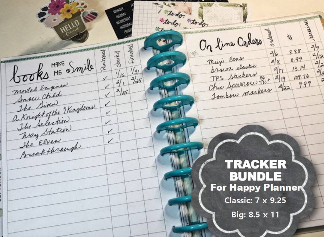 Happy Planner Tracker Printable Inserts, Column Inserts, Tracker ...