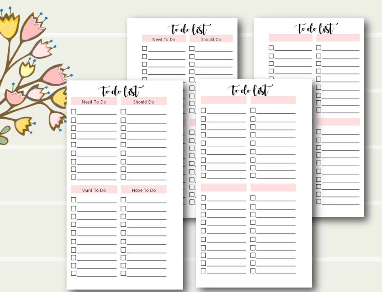 Personal Size Inserts List Planner Printables Planner Lists | Etsy