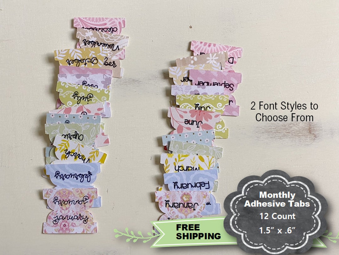 Monthly Planner Tabs, Adhesive Planner Tabs, Tabs for Planners, Divider ...