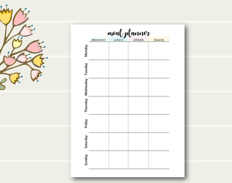 Happy Planner Meal Planner Inserts, Menu Planning, Grocery List ...