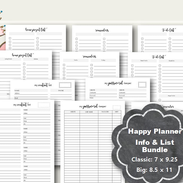 Happy Planner Insert - Etsy