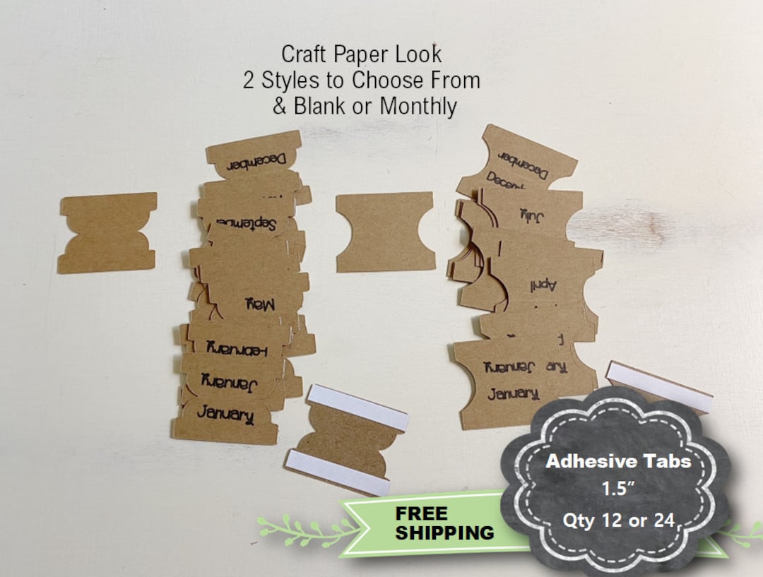 Craft Paper Planner Tabs, Adhesive Planner Tabs, Tabs for Planners ...