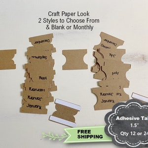 Craft Paper Planner Tabs, Adhesive Planner Tabs, Tabs for Planners ...