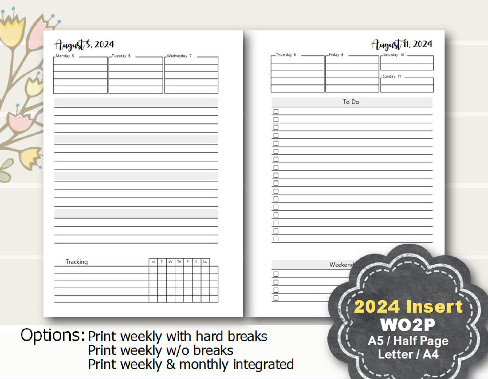2024 Weekly Planner Printable Weekly Planner Printable 2024 - Etsy