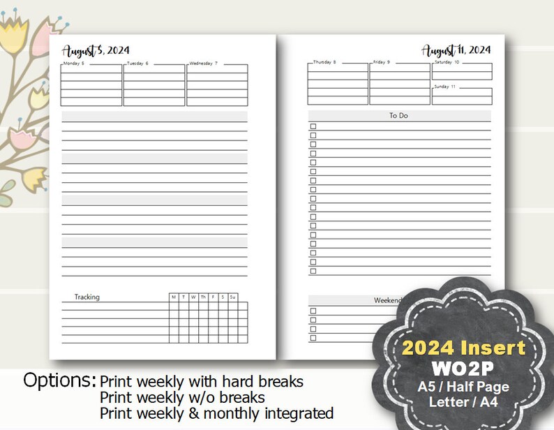 2024 Weekly Planner Printable Weekly Planner Printable 2024 - Etsy