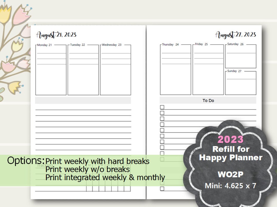 2023 Happy Planner Mini Weekly Printable Weekly Planner - Etsy