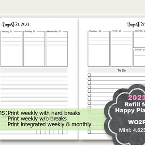 2023 Happy Planner Mini Weekly Printable Weekly Planner - Etsy
