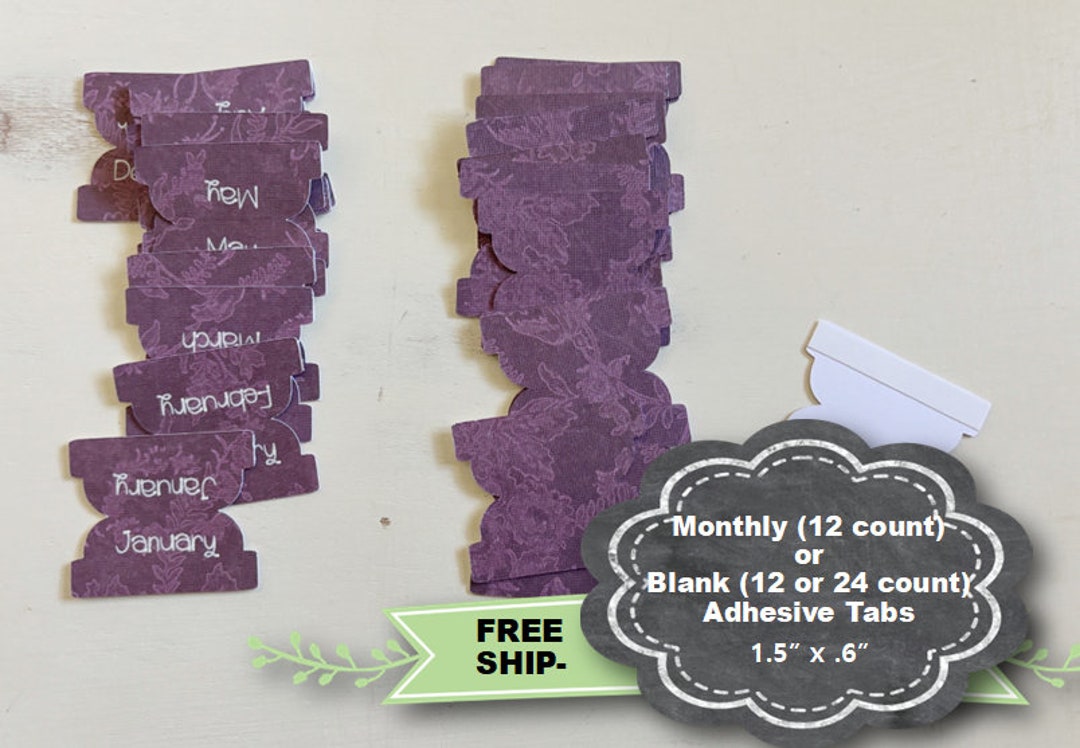 Monthly Planner Tabs, Adhesive Planner Tabs, Tabs for Planners, Divider Tabs, Monthly Tabs ...