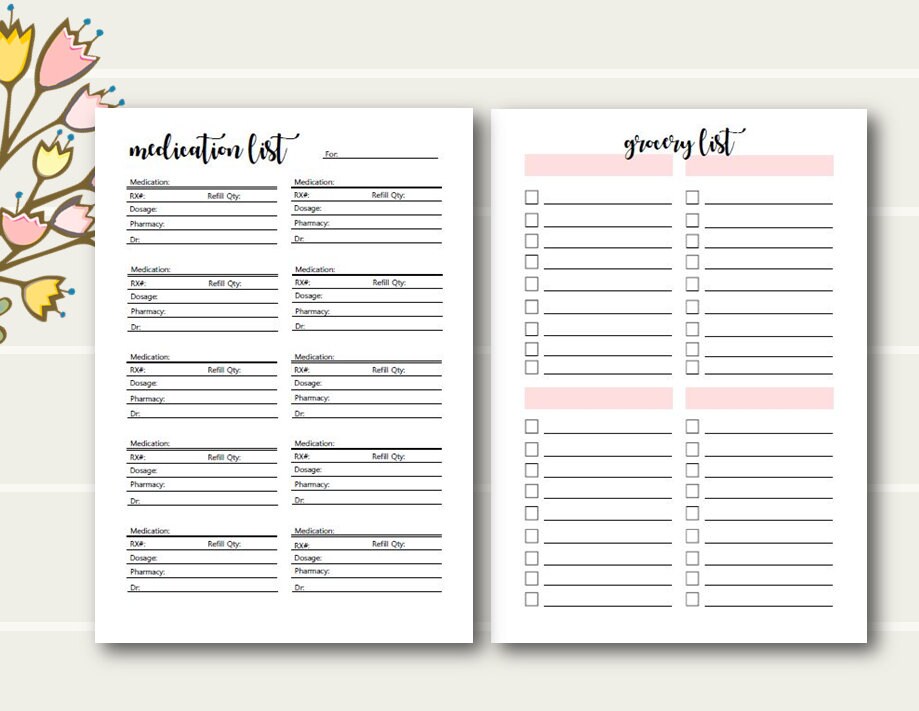 List Planner Printables Planner Lists List Inserts Gift - Etsy