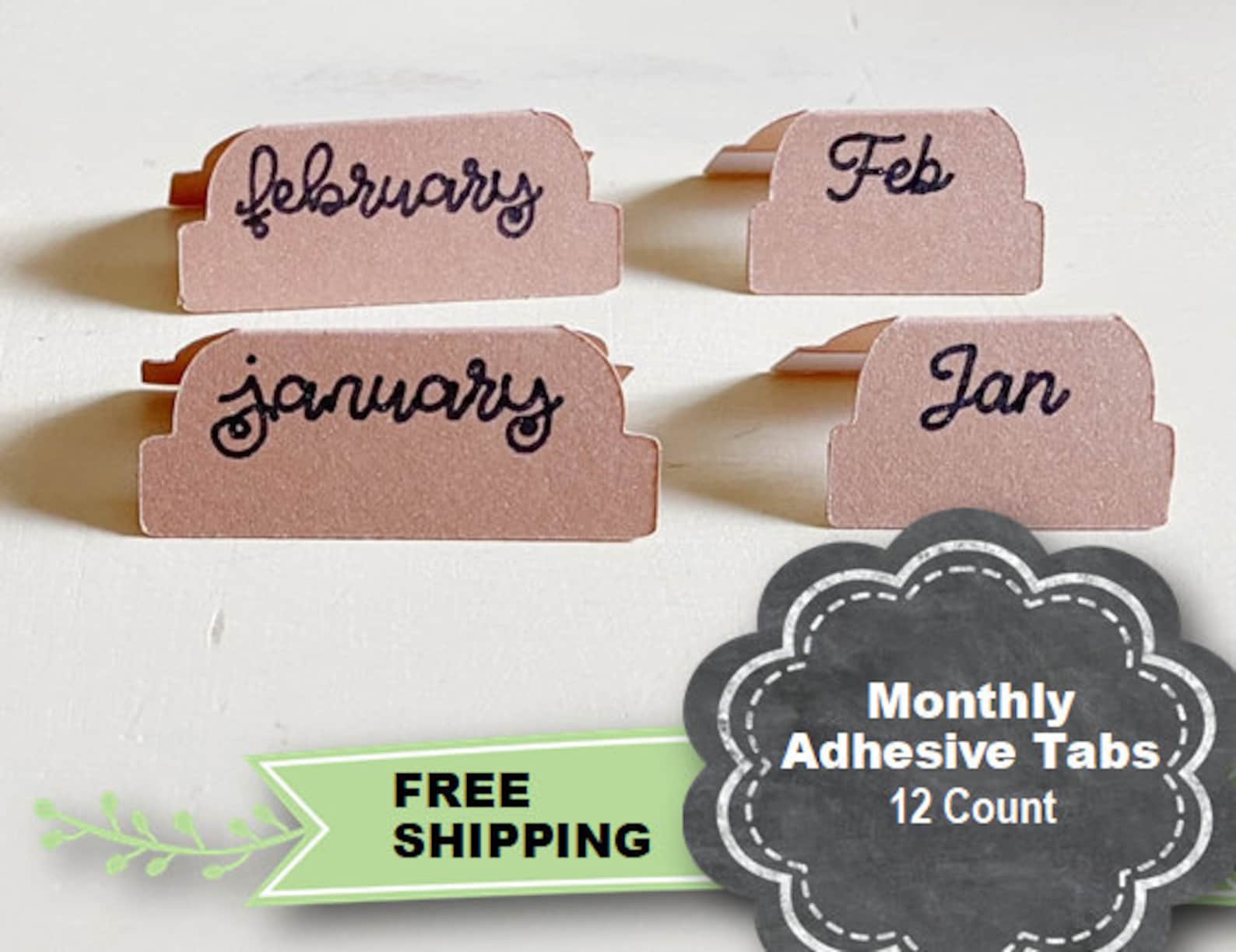 Pre-labeled Monthly Planner Tabs Adhesive Planner Tabs Tabs - Etsy