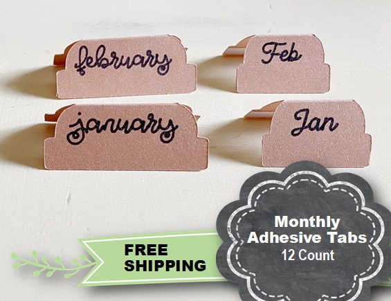 Pre-labeled Monthly Planner Tabs, Adhesive Planner Tabs, Tabs for ...