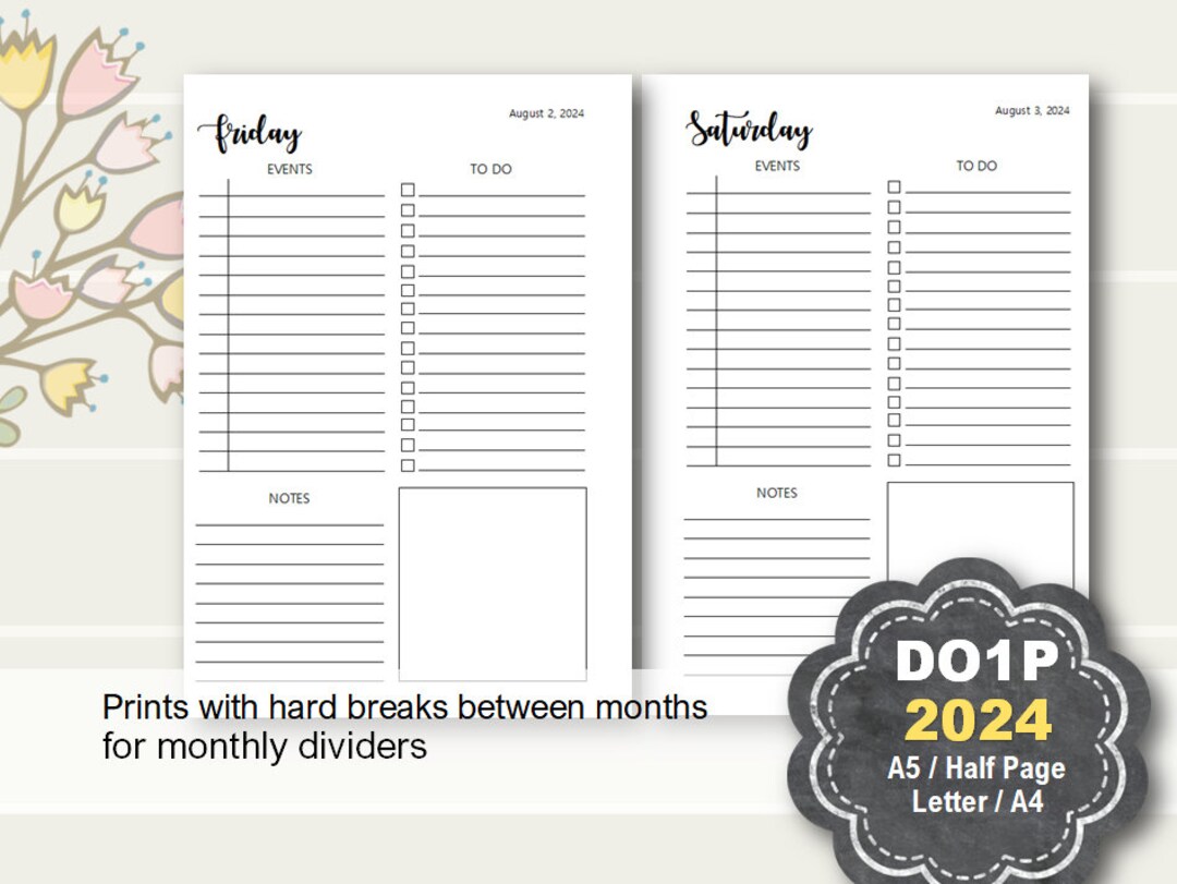 2024 Daily Planner Printable, Daily Planner Printable 2024, Daily ...