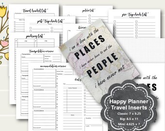 Printable Travel Journal Planner Insert Pages (Download Now) - Etsy