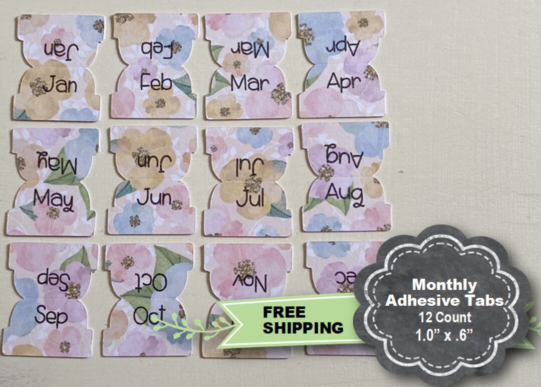 Monthly Planner Tabs, Adhesive Planner Tabs, Tabs for Planners, Divider Tabs, Monthly Tabs ...