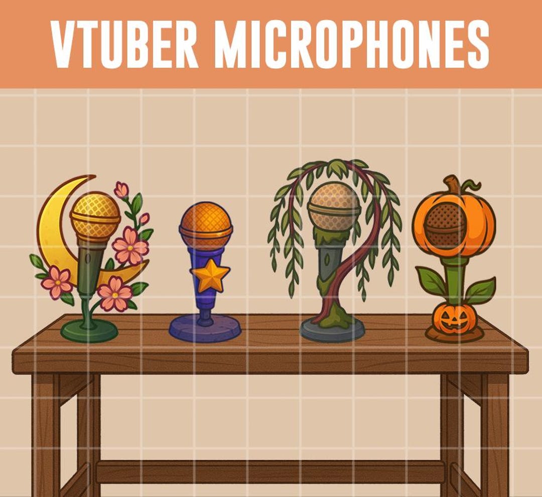 Vtuber Fantasy Microphone Assets Twitch Overlay Png - Etsy
