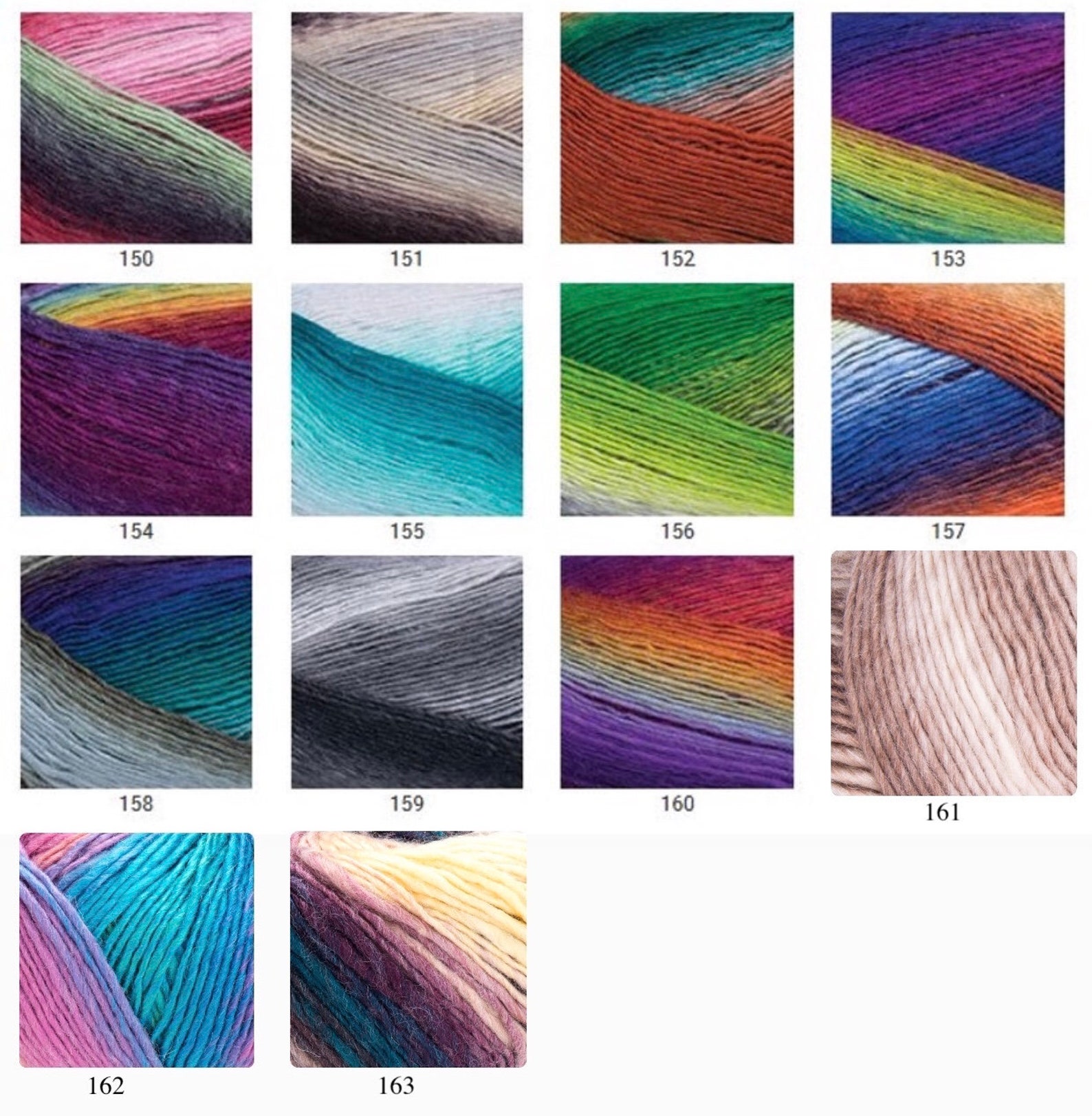 AMBIANCE Yarnart Rainbow Gradient Wool Yarn 100 G 250 Meters Multicolor ...