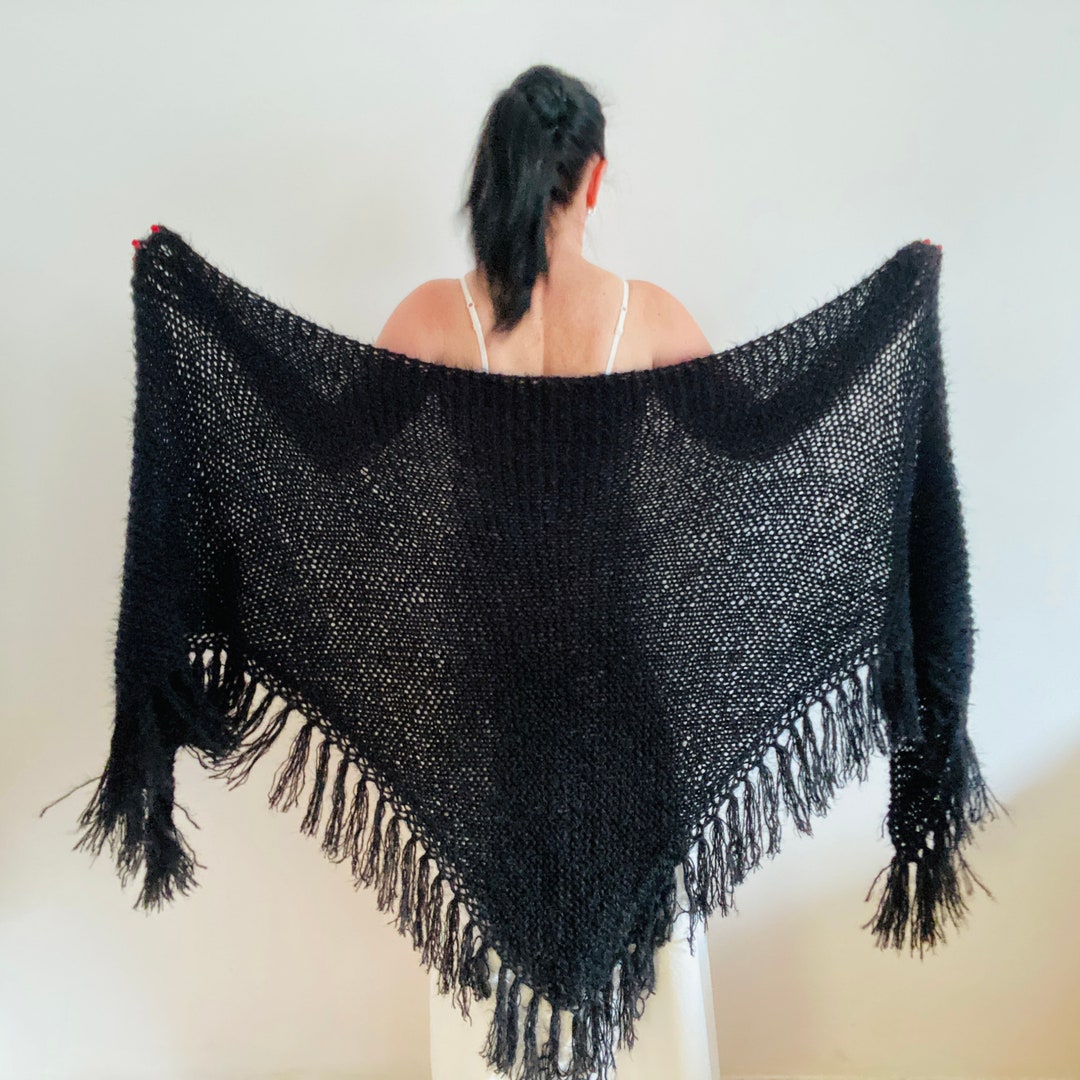 Black Faux Fur Shawl Winter Wedding Pashmina Shawl Bridal Stole ...