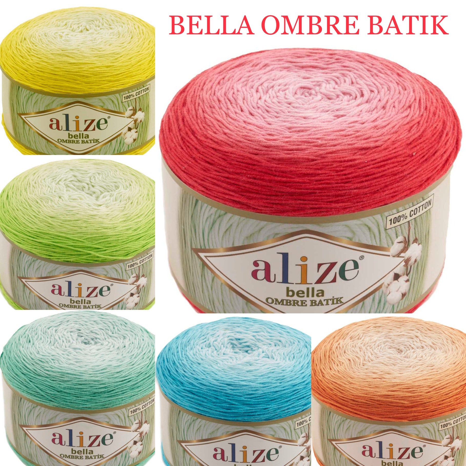 Yarn Alize BELLA OMBRE BATIK Yarn 250 Gr 100 Gradient Yarn | Etsy