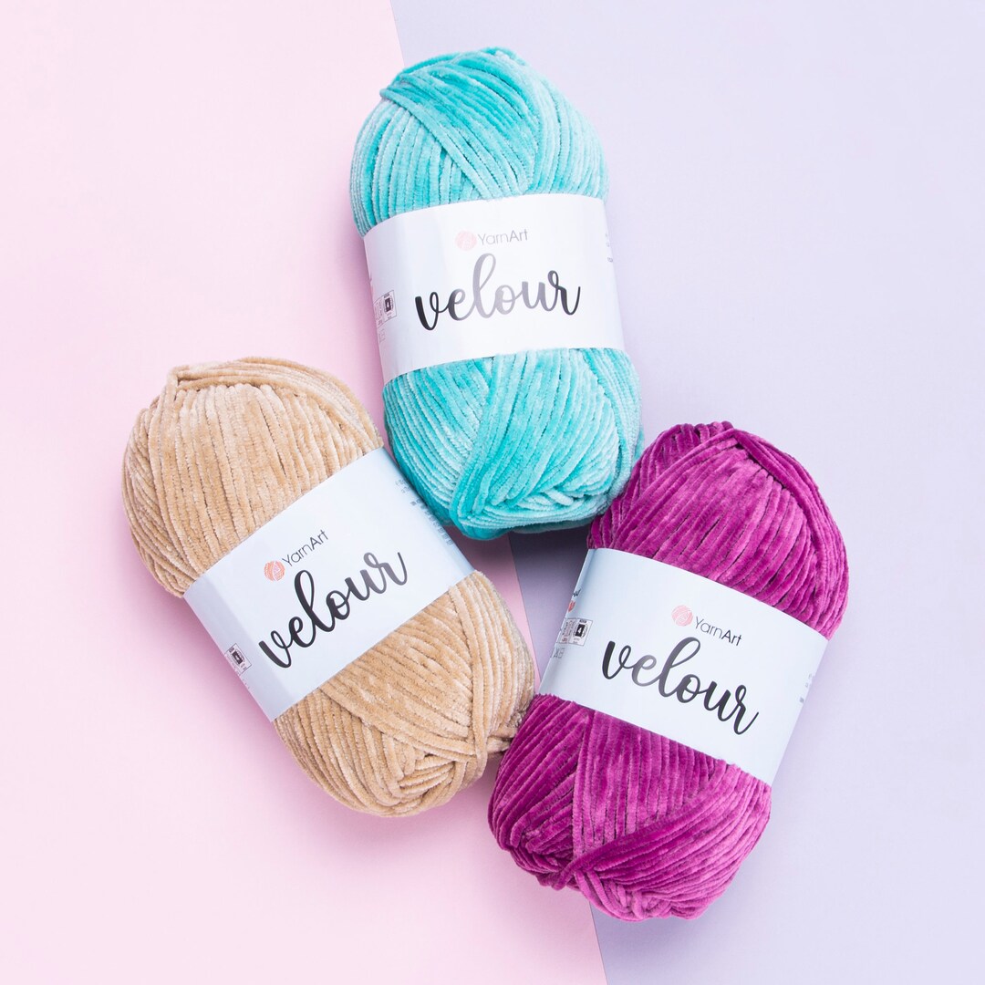 Yarn YARNART VELOUR Yarn, Velvet Yarn, Velour Yarn, Plush Yarn, Bulky ...