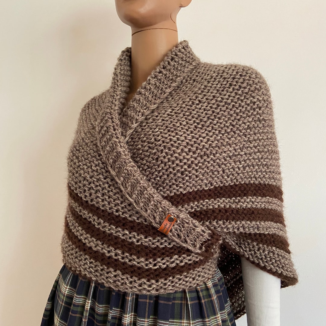 Brown Outlander Inspired Alpaca Shawl : Claire Fraser Cosplay Pure Wool ...