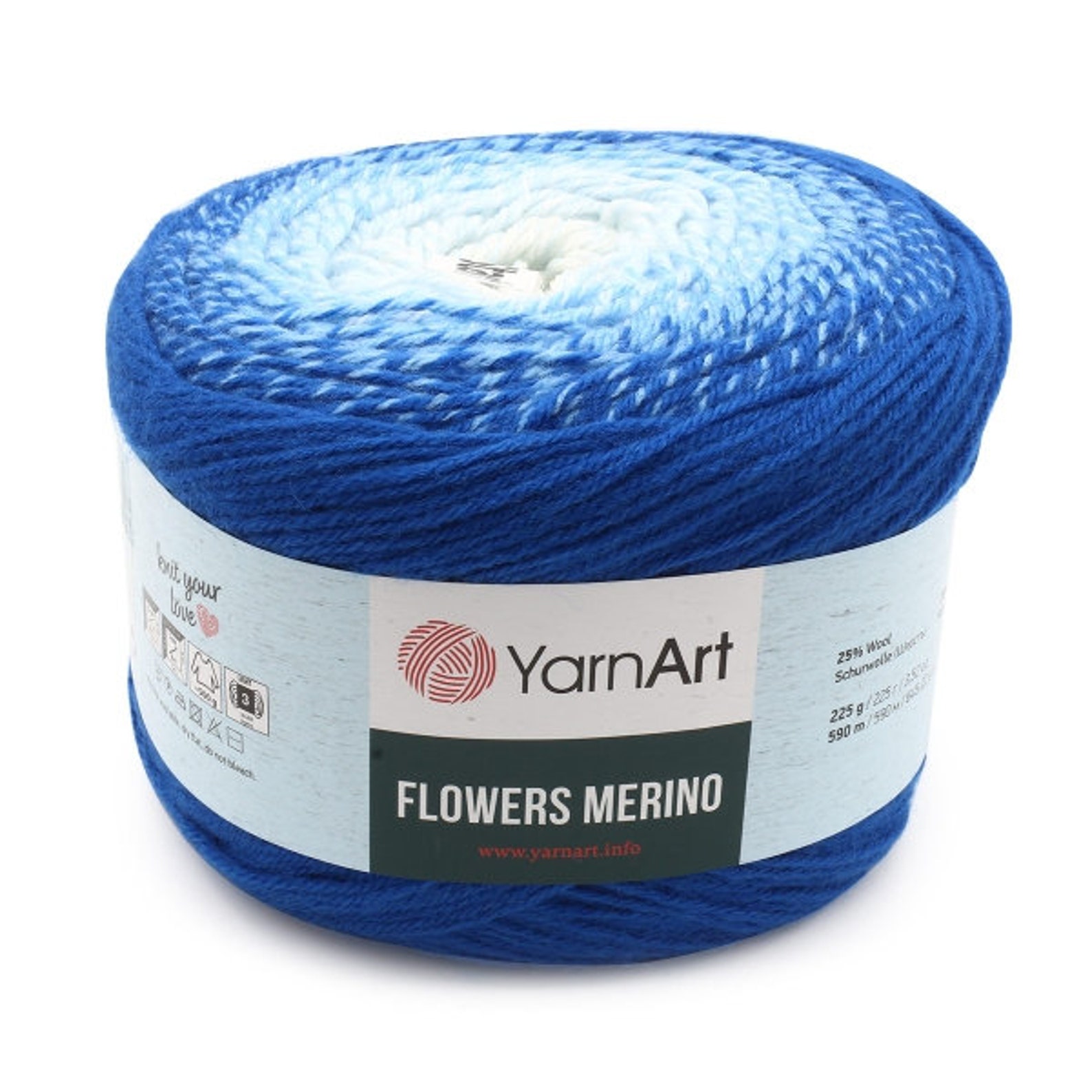 Yarn Yarnart Flowers Merino 225 Grams 590 Meter Gradient Wool | Etsy