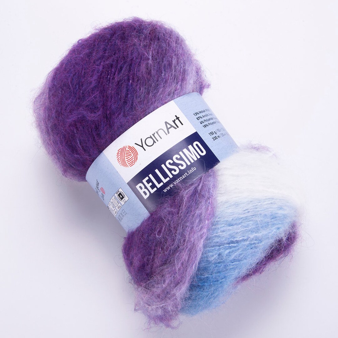 Yarn BELLISSIMO Yarnart Mohair Yarn Ombre Yarn Gradient Shawl Yarn ...