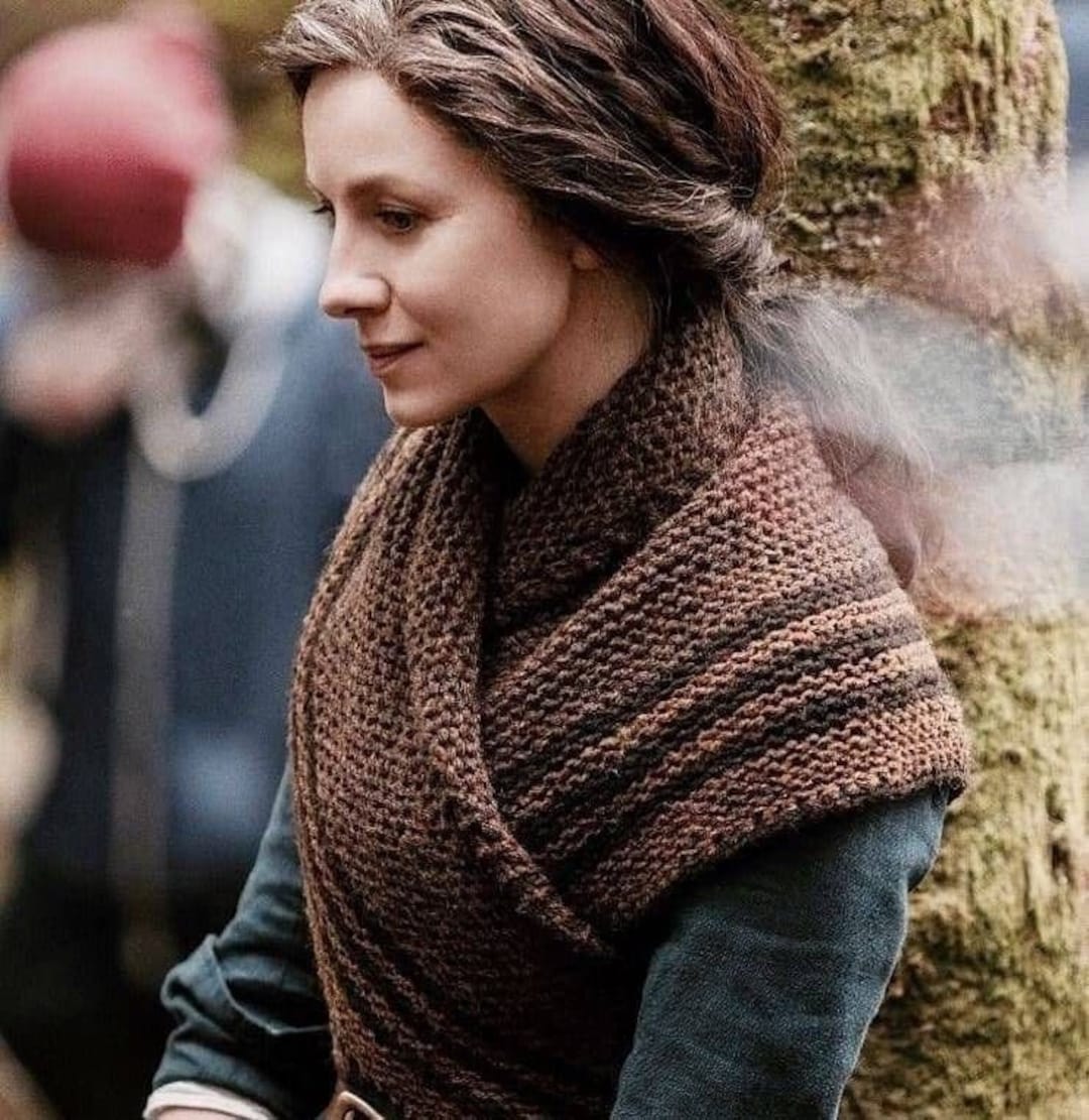 From USA Outlander Shawl 100 WOOL Claire Sassenach Beige Shawl Knit ...