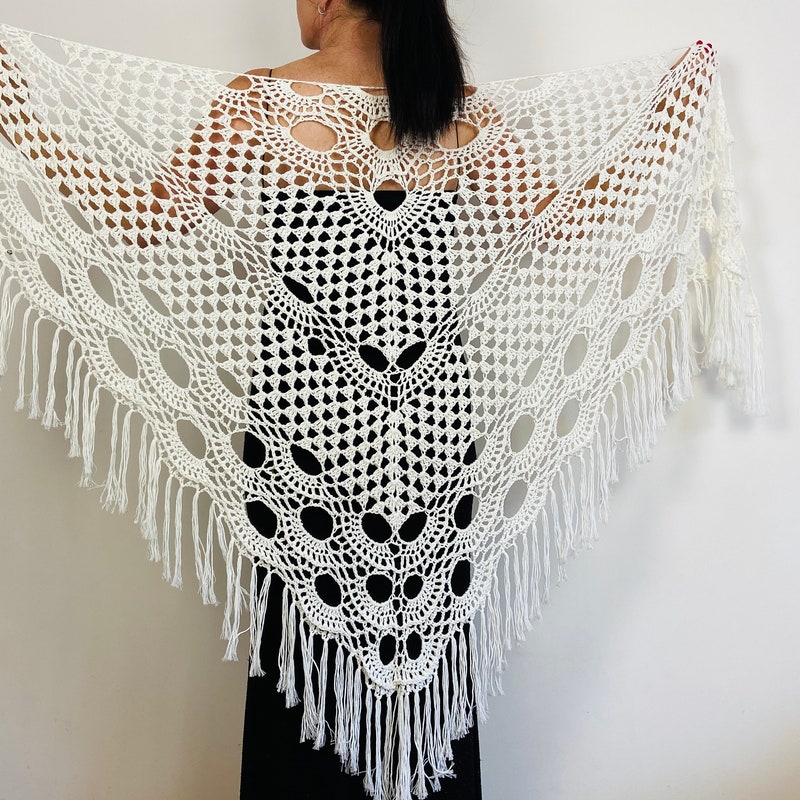 Crochet Cotton Shawl - Etsy