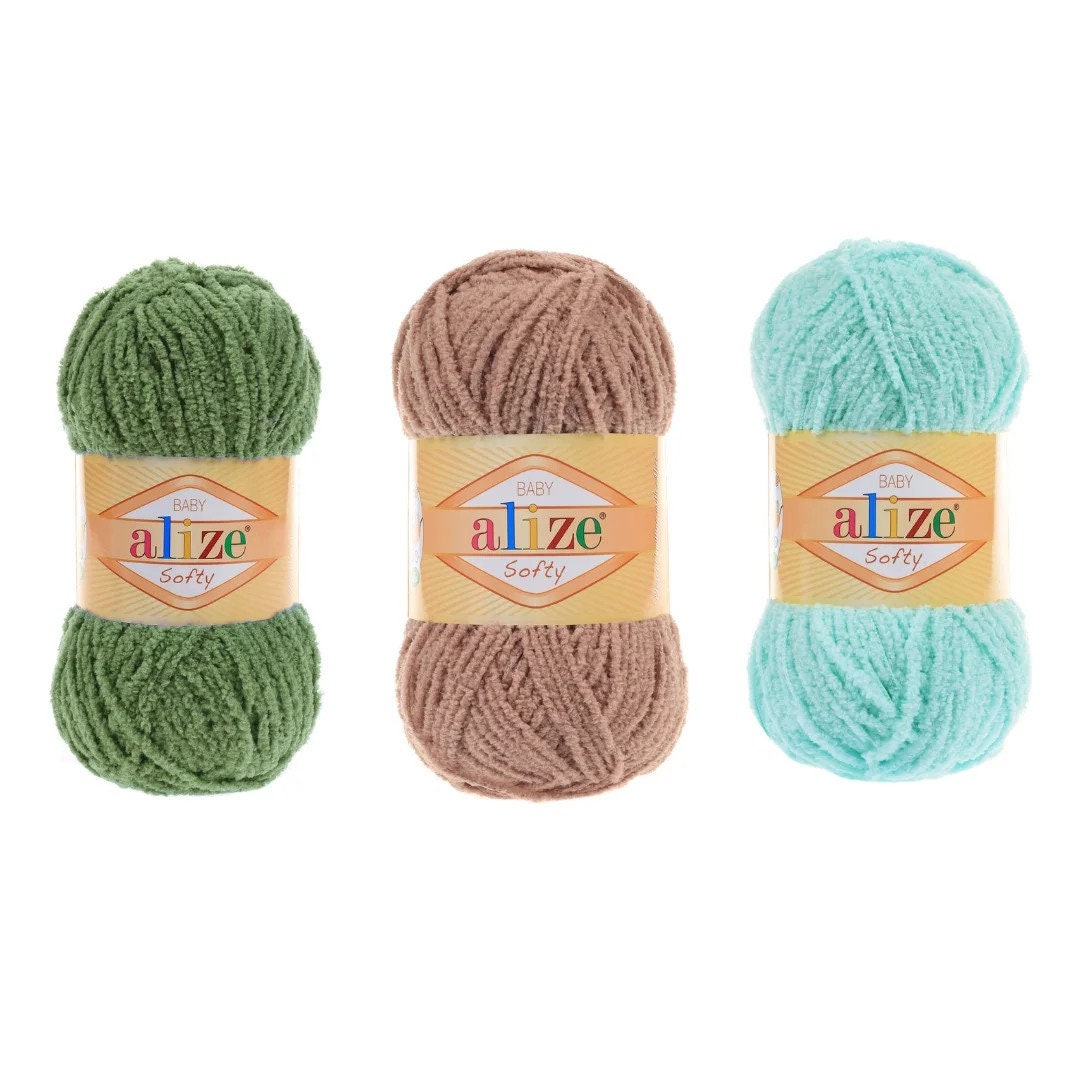 Yarn ALIZE SOFTY Mikropolyester Plush Yarn Baby Micro Polyester Yarn ...