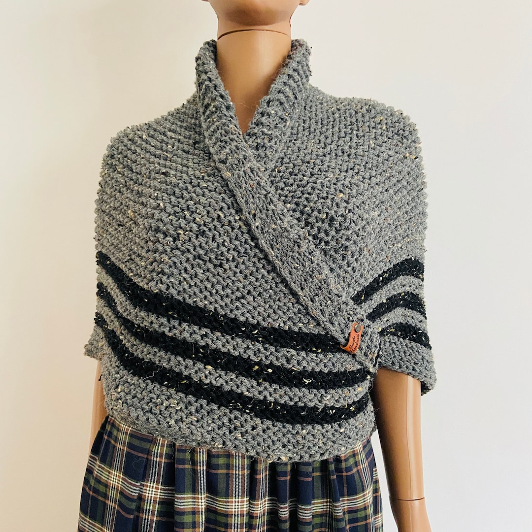 From USA OUTLANDER SHAWL Wool Brown Sontag Shawl, Triangle Natural ...