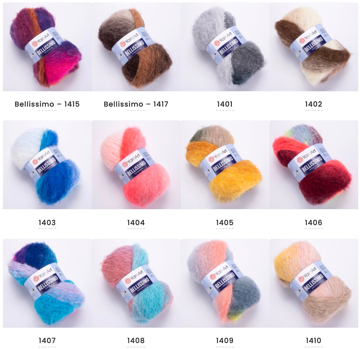Yarn BELLISSIMO Yarnart Mohair Yarn Ombre Yarn Gradient Shawl Yarn ...