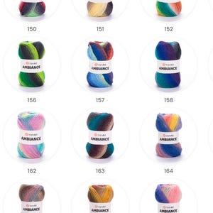 AMBIANCE Yarnart Rainbow Gradient Wool Yarn 100 G 250 Meters Multicolor ...