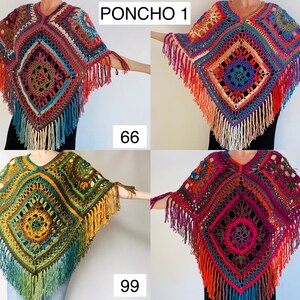 Rainbow Women Poncho Fringe Plus Size Poncho Crochet Vegan Festival ...