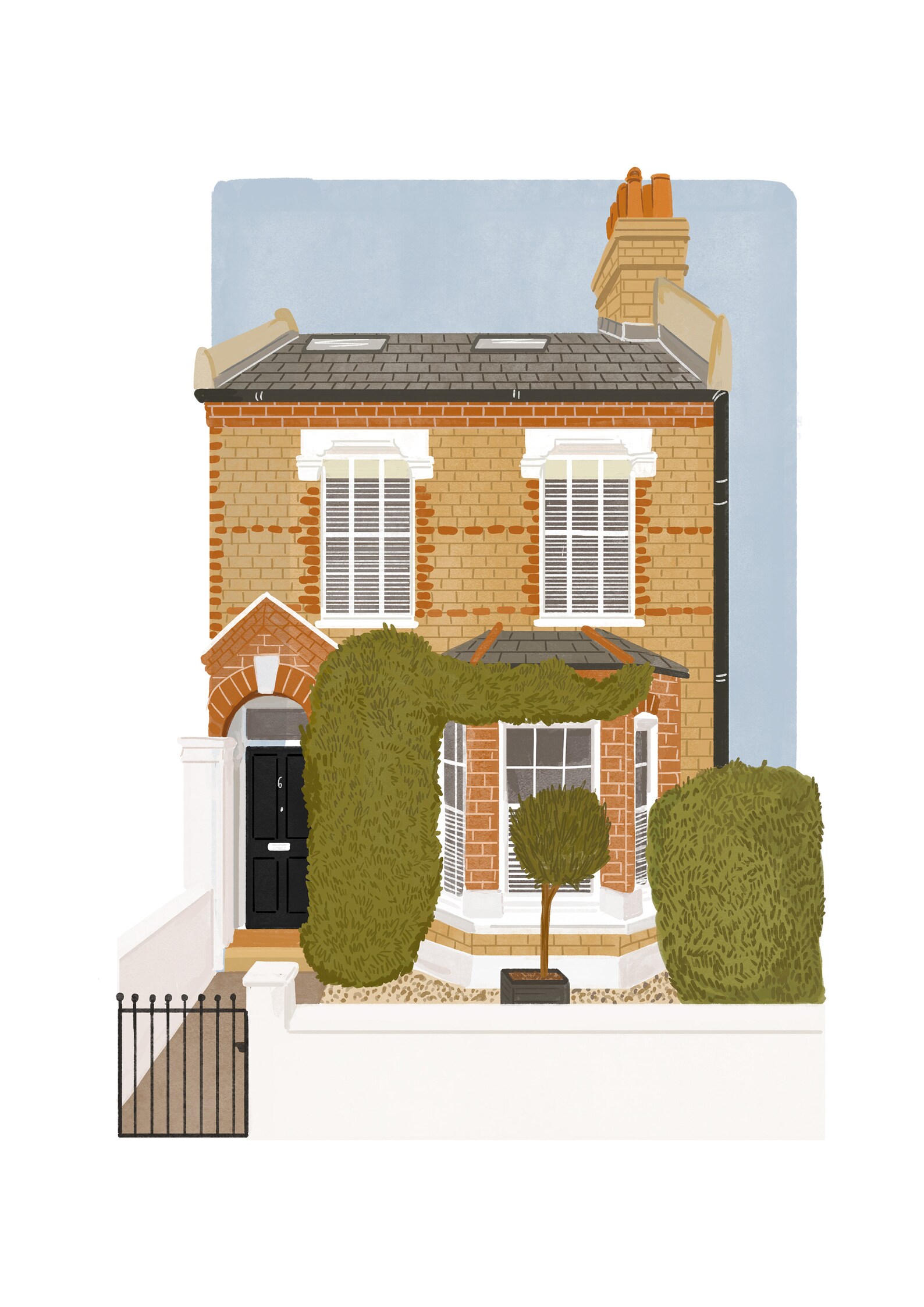 House Portrait A4 A5 Print Custom House Illustration | Etsy