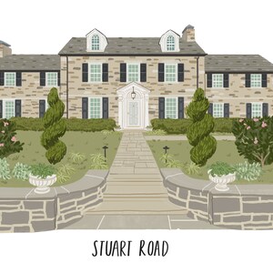 House Portrait, A4 A5 Print, Custom House Illustration, Housewarming ...