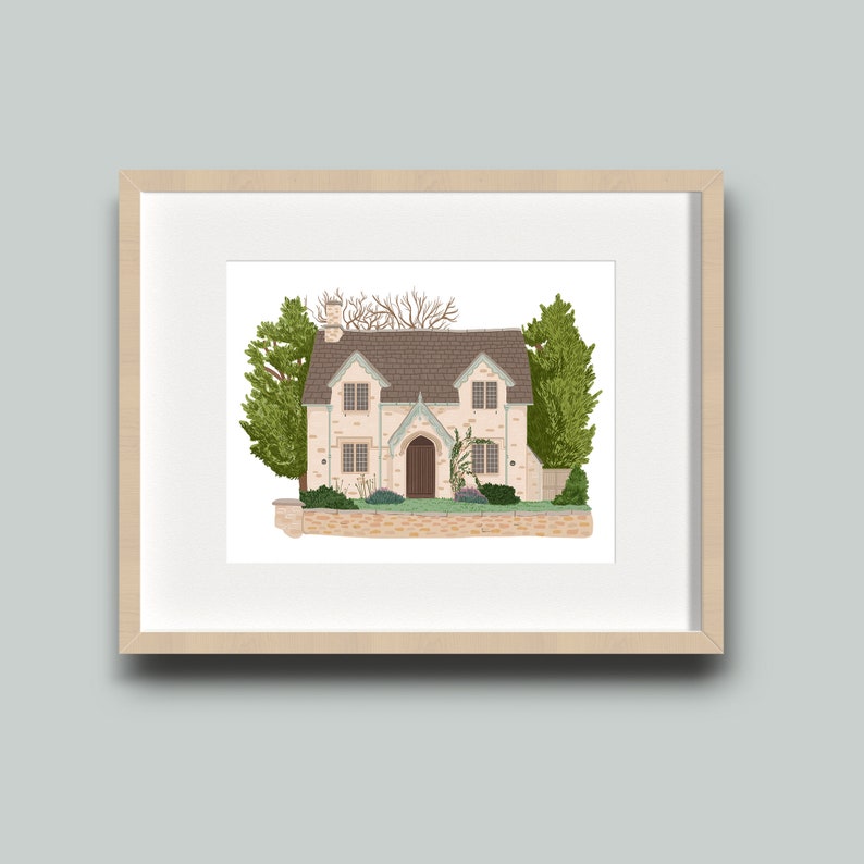 House Portrait A4 A5 Print Custom House Illustration | Etsy