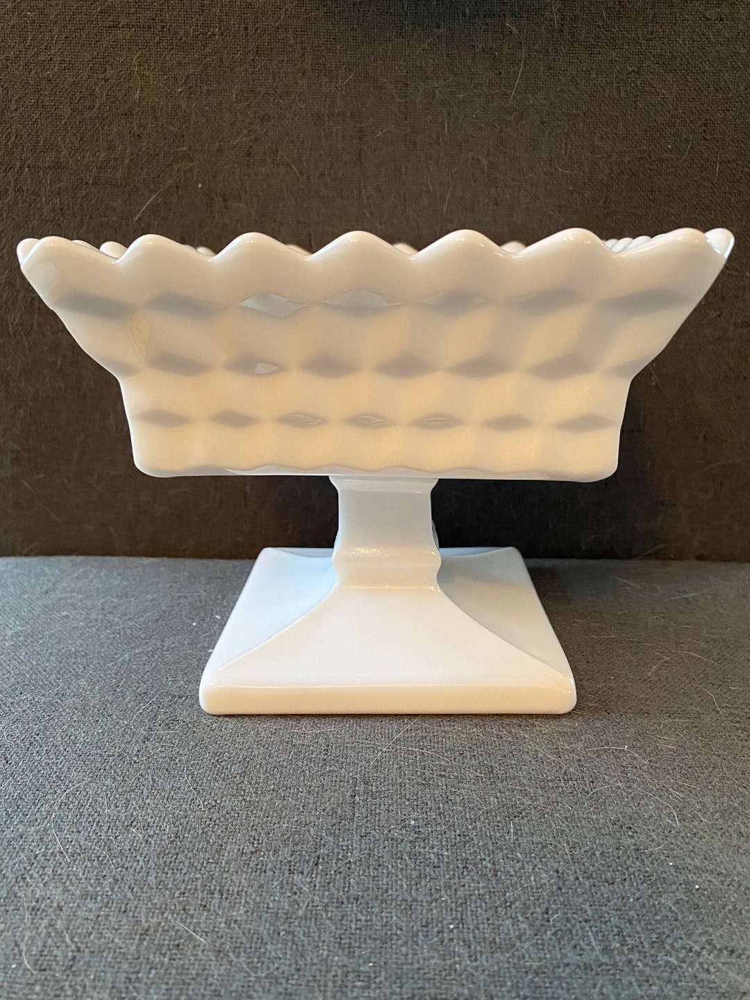 Vintage Milk Glass Square Compote Dish by Fostoria - Etsy
