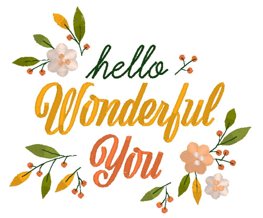Machine Embroidery Design WONDERFUL_YOU for DIGITAL EMBROIDERYER - Etsy