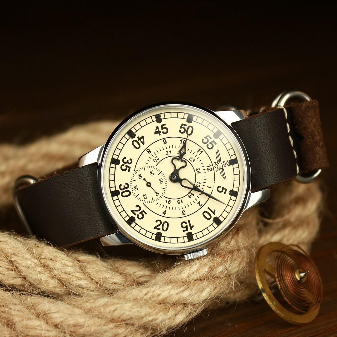 Aviator Pobeda Watch, Soviet Watch, Exclusive Watch, Vintage Mens Watch ...