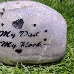 My Dad My Rock Fathers Day Stones Garden Rocks Kids Custom to Order ...