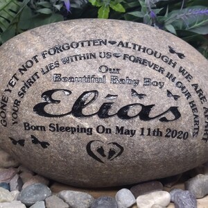 Baby Memorial Stone Born Sleeping on Stillborn Miscarriage River Rocks ...